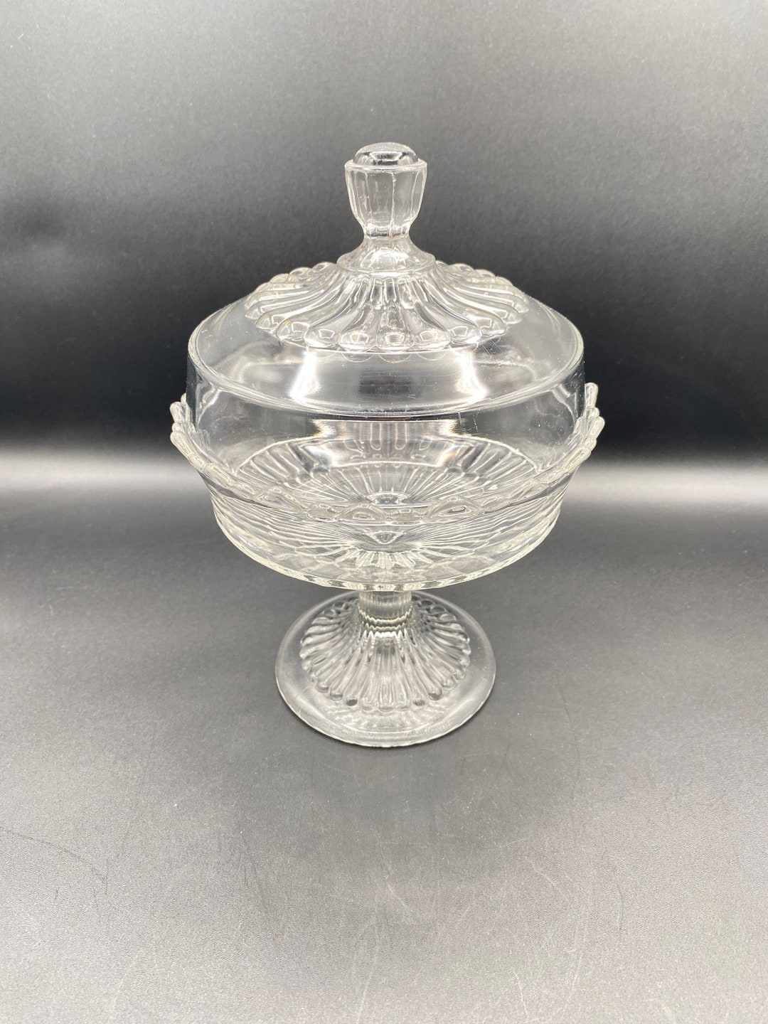 Antique Wedding Compote With Lid in Clear Glass Early 1900s - Etsy