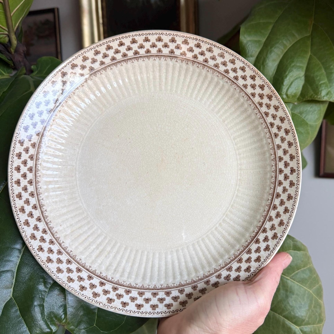 Adams Sharon Brown Transferware Ironstone Plate – Clover Pattern #3176 ...