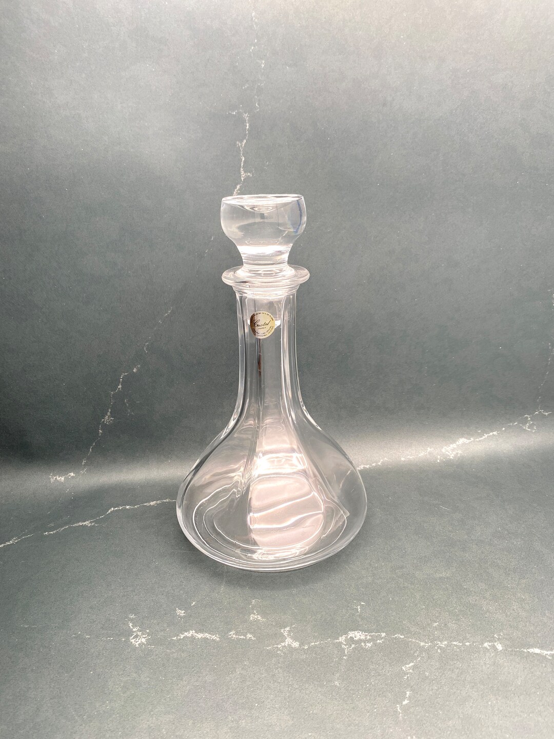 Vintage French Crystal Decanter With Stopper Original Makers Sticker ...