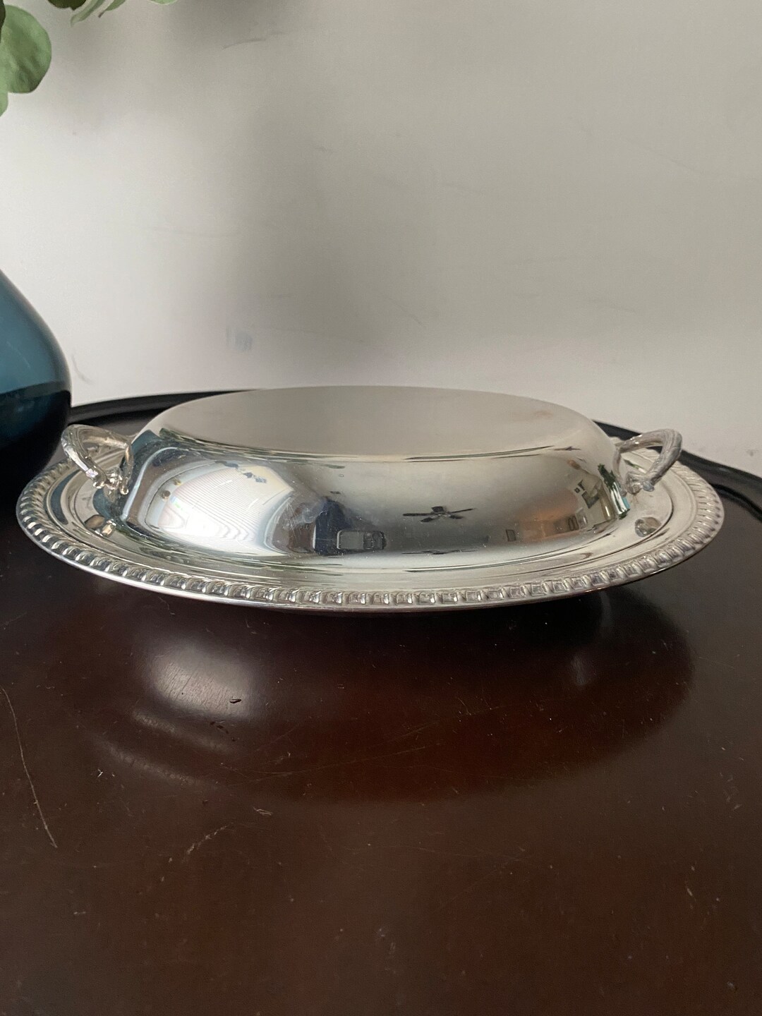 Vintage Silver Covered Entrée Serving Dish With Lid Two Piece Serving ...