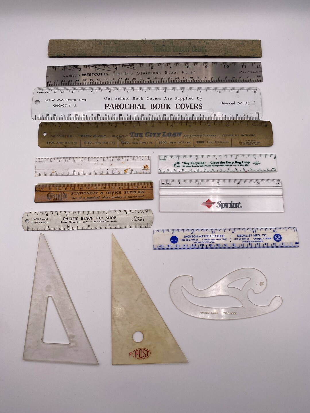 Vintage Advertising Rulers Bundle 12 and 6 Plastic, Wood, and Metal ...