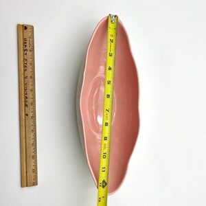 Vintage Pink and White Long Dish Console or Mantle Vase Shawnee Pottery ...