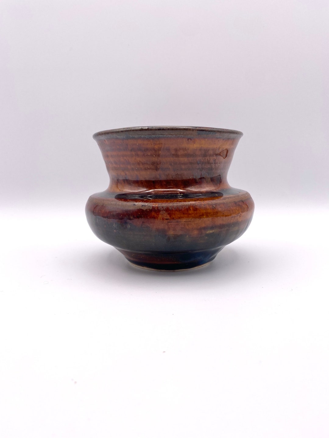 Vintage Brian Cole Pottery Bowl in Browns and Blues Plant Holder - Etsy