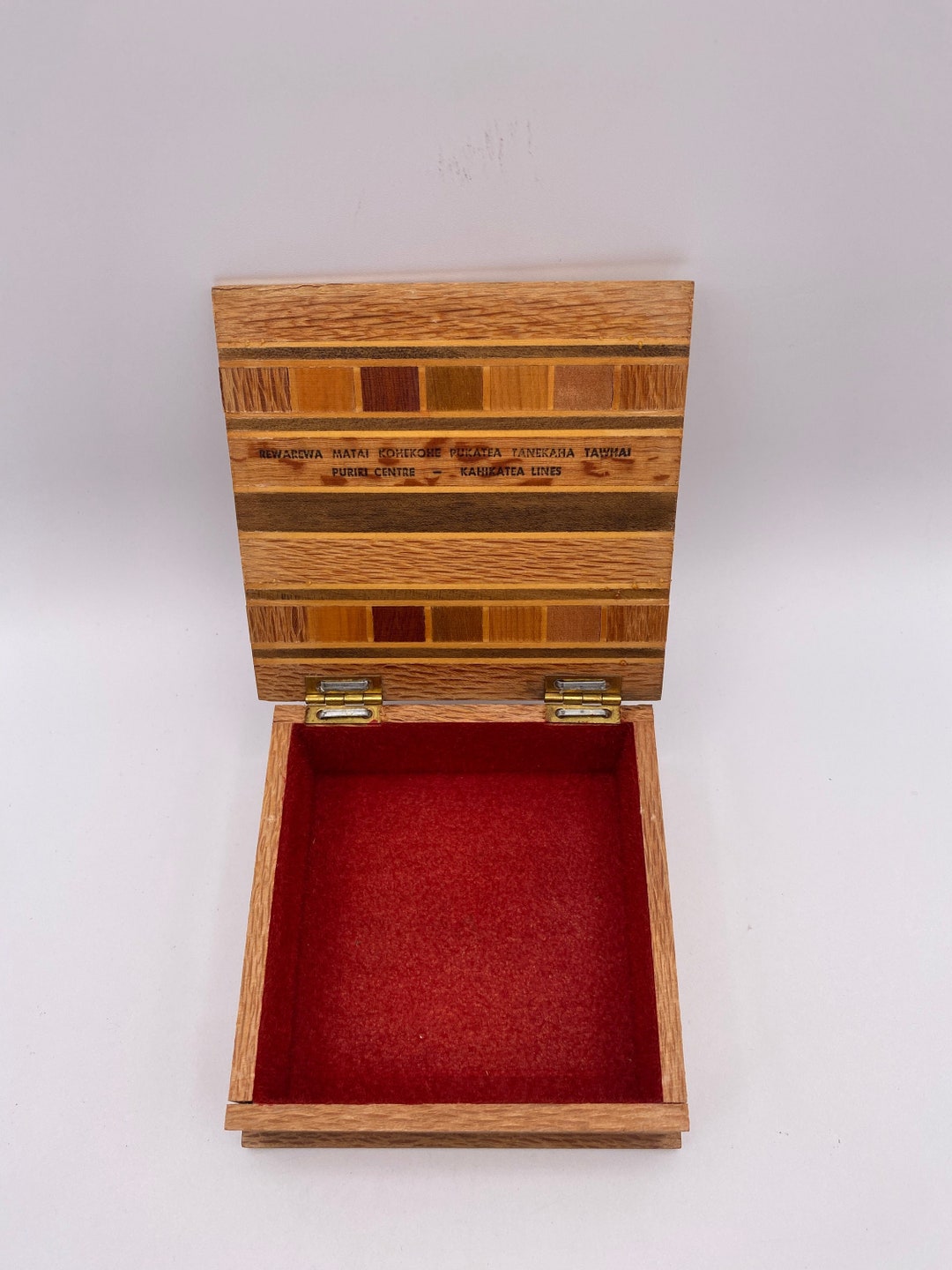 Vintage Sovereign Wooden Box C1980s Lined in Red Fabric - Etsy