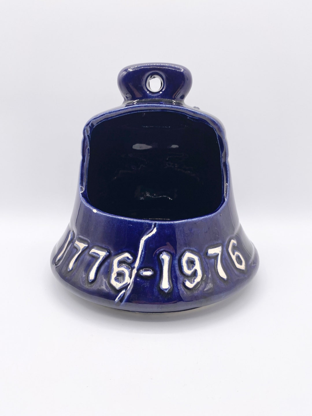 Cobalt Blue Liberty Bell Planter by Upco Pottery 7" X 7" - Etsy
