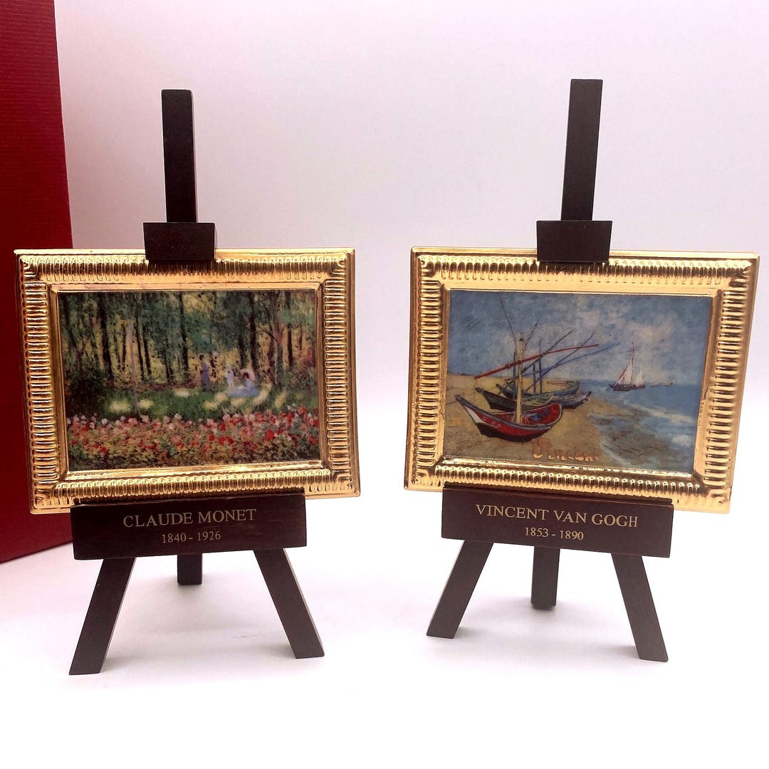 Two Miniature Artworks of Monet and Van Gogh by Artis Orbis by Goebel ...