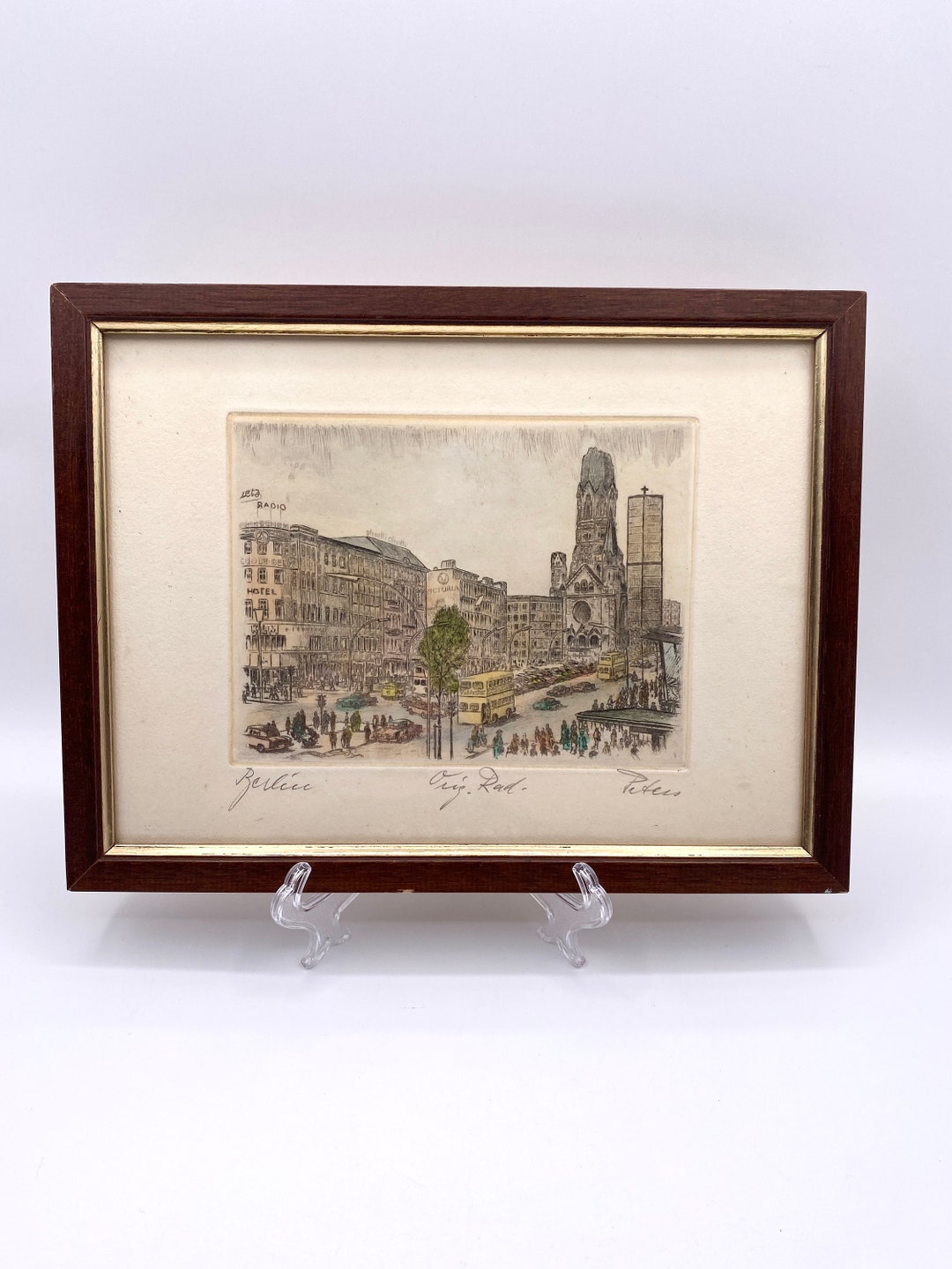 Original Lithograph Depicting Berlin by Artist Peters Signed and ...