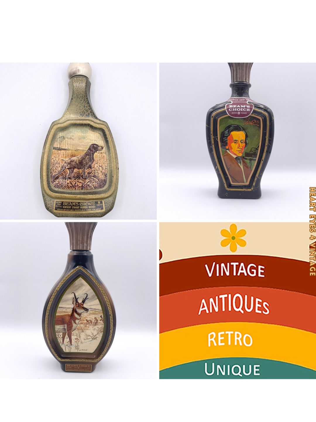 Vintage Jim Beam Whiskey Bottles Collectable Liquor Bottles Sold ...