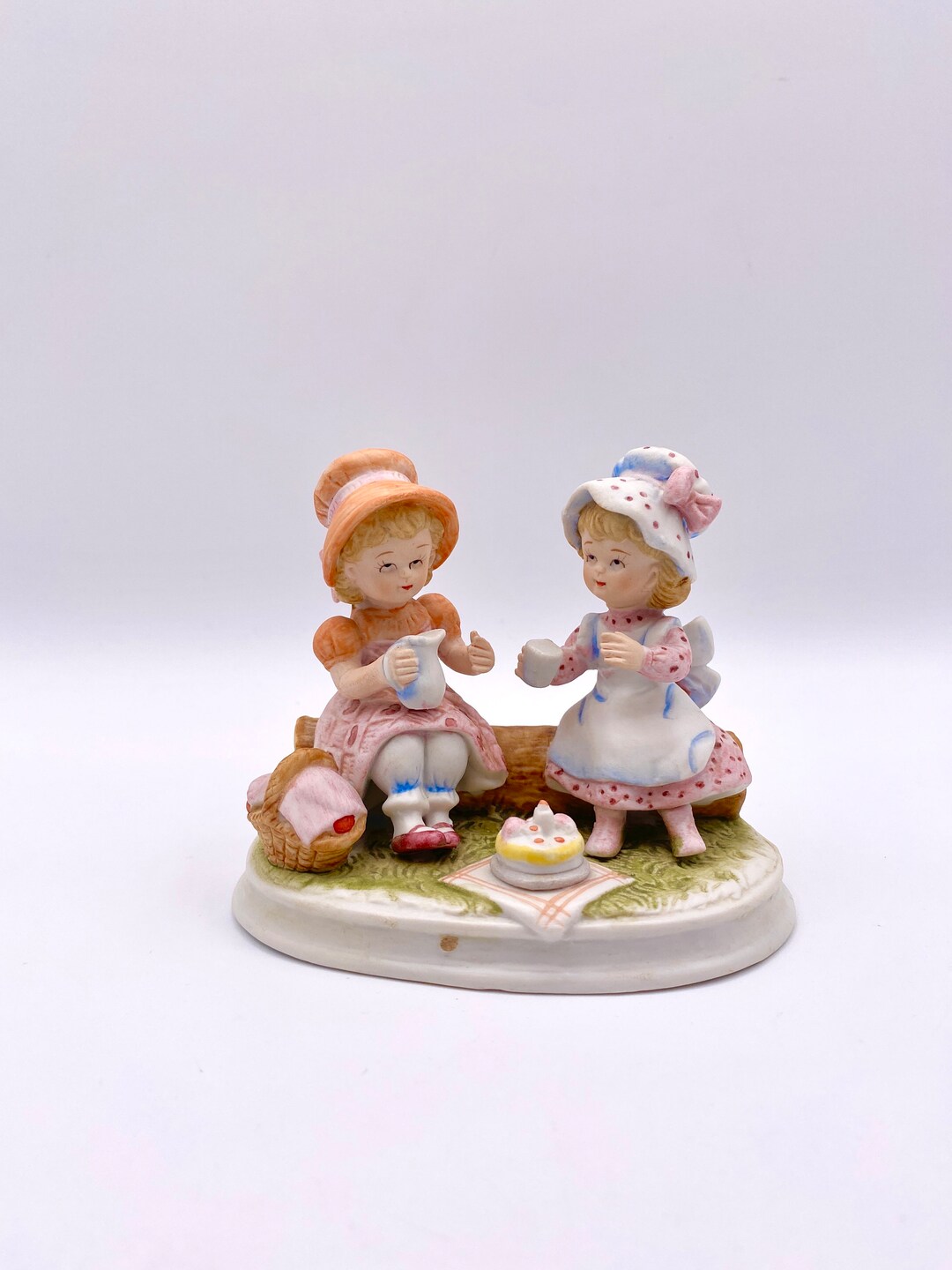 Vintage sharing Makes Life Easier Ceramic Bisque Friendship Figure ...