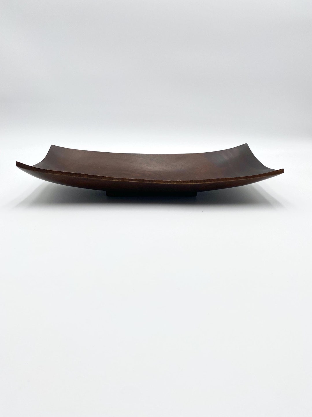 Vintage MCM Curved Wooden Rectangular Bowl Perfect Low Centerpiece - Etsy