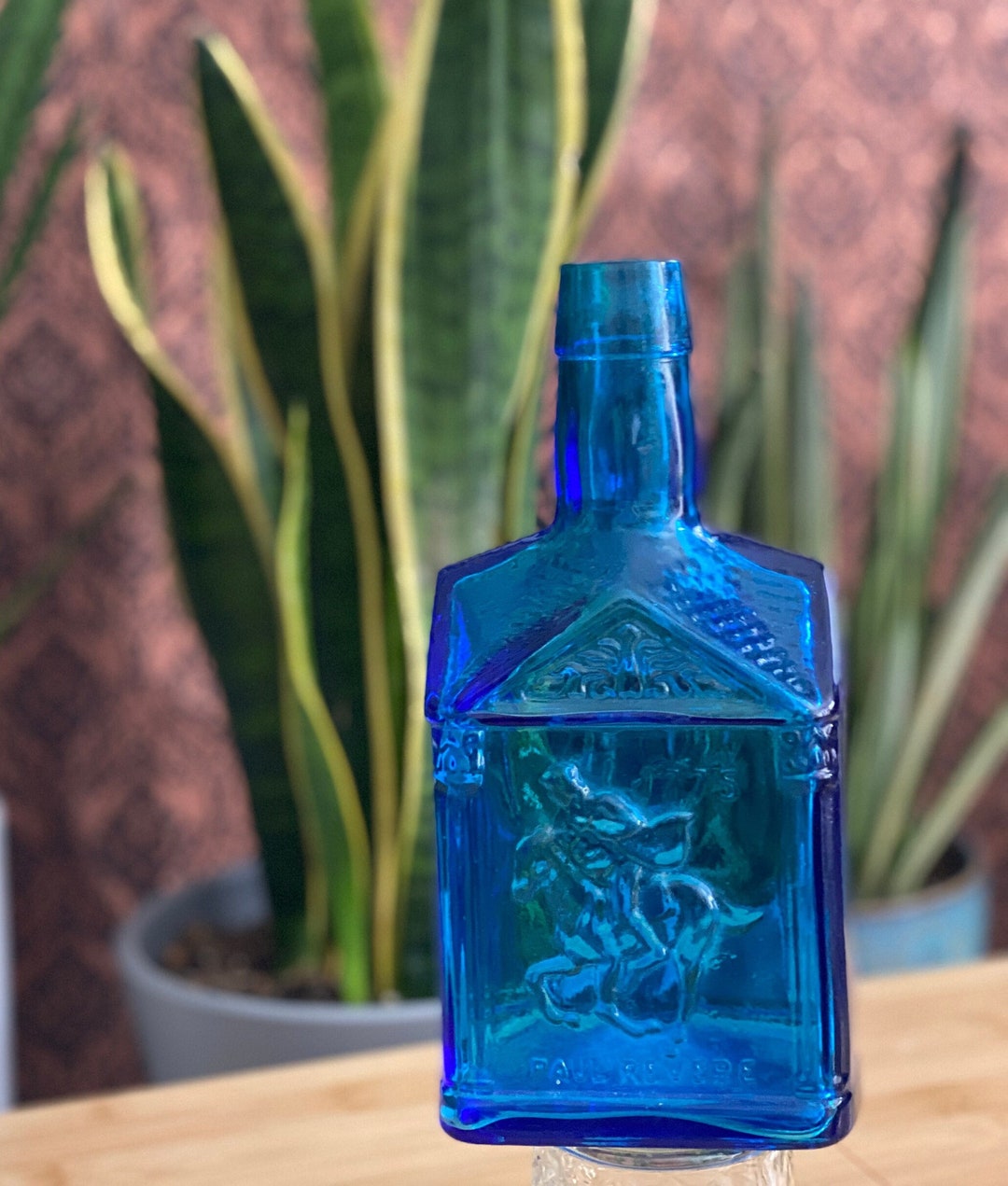 Blue Cobalt Color Wheaton Glass / Paul Revere Syrup Bottle Vintage Blue ...