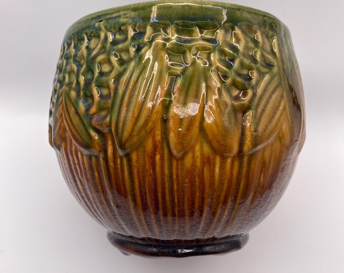 Brush Mccoy Pottery 1930's 8" Brown & Green Fade Jardiniere - Etsy