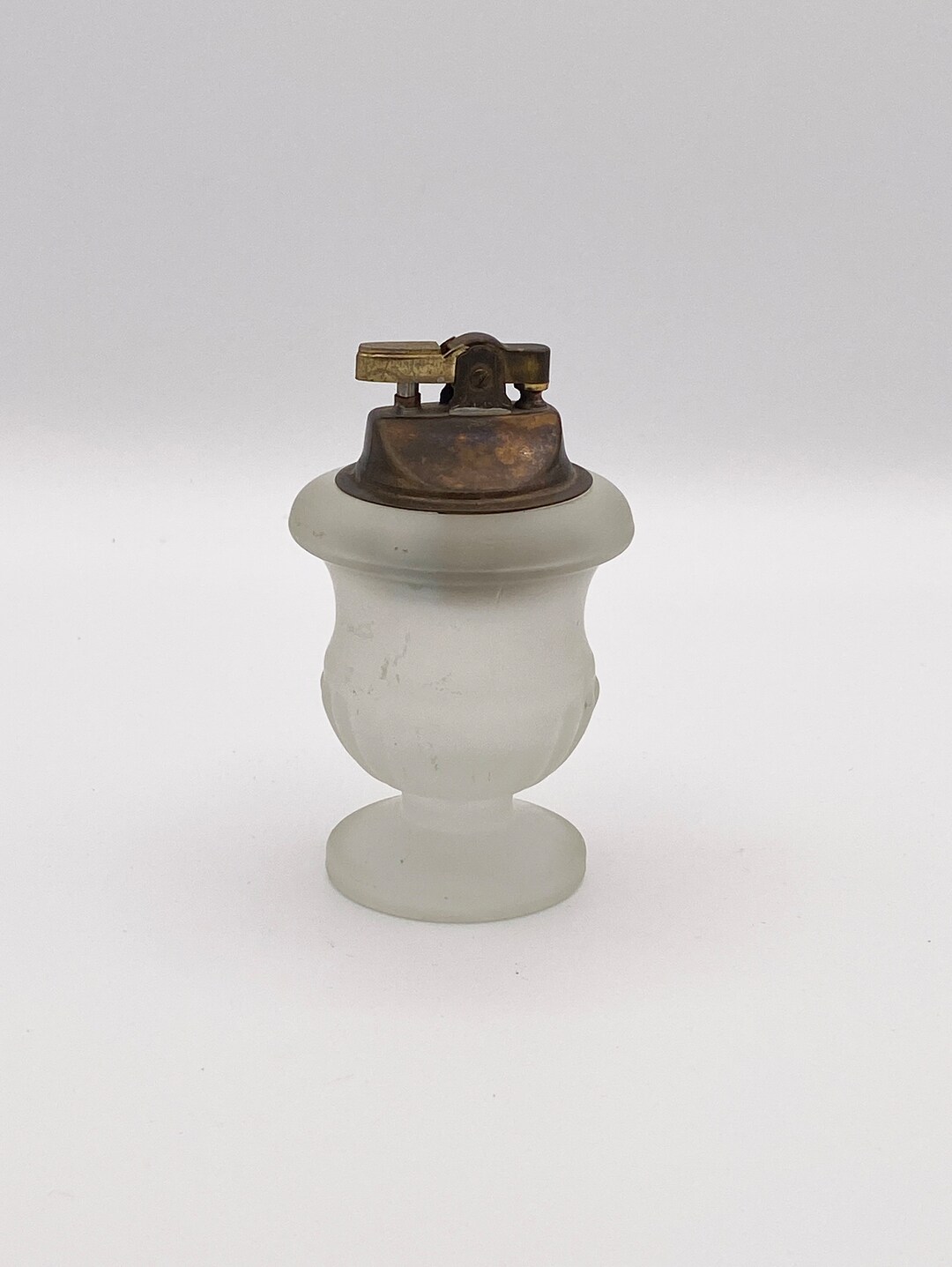 Vintage Frosted Satin Glass Tabletop Lighter Art Deco Butane Lighter - Etsy