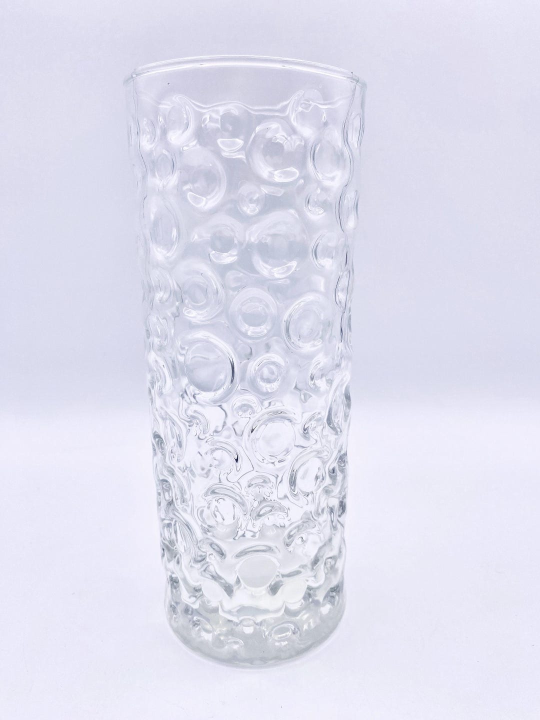 Vintage West German Glass Bubble Vase Tall Column Clear Glass VEBA GLAS ...