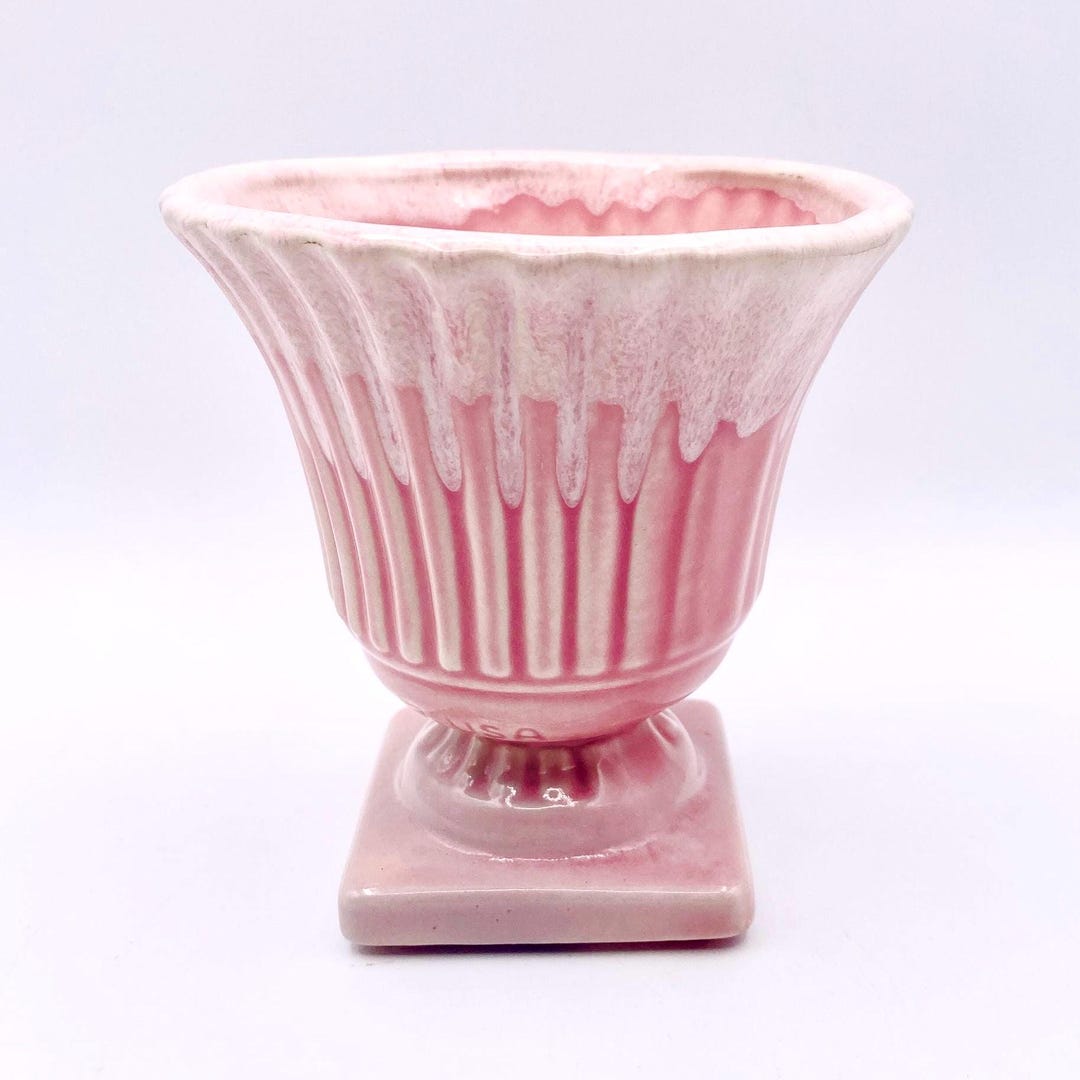Pink Cookson Pottery Small Pedestal Vase CP 67 USA - Etsy