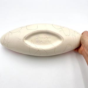 Vintage Pink and White Long Dish Console or Mantle Vase Shawnee Pottery ...