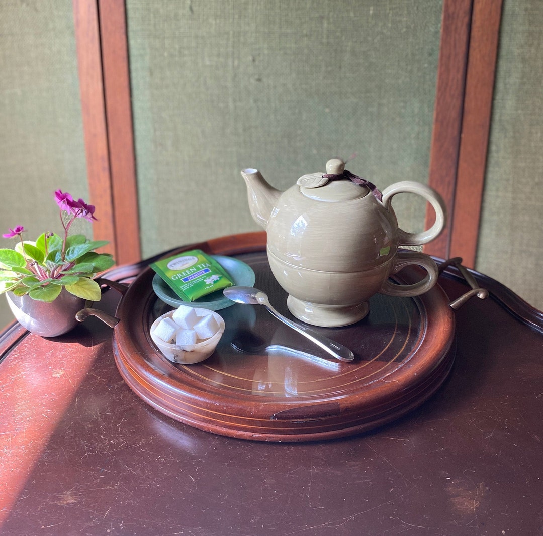 Sage Green Stackable Teapot and Cup Two Cup Servings Coffee - Etsy