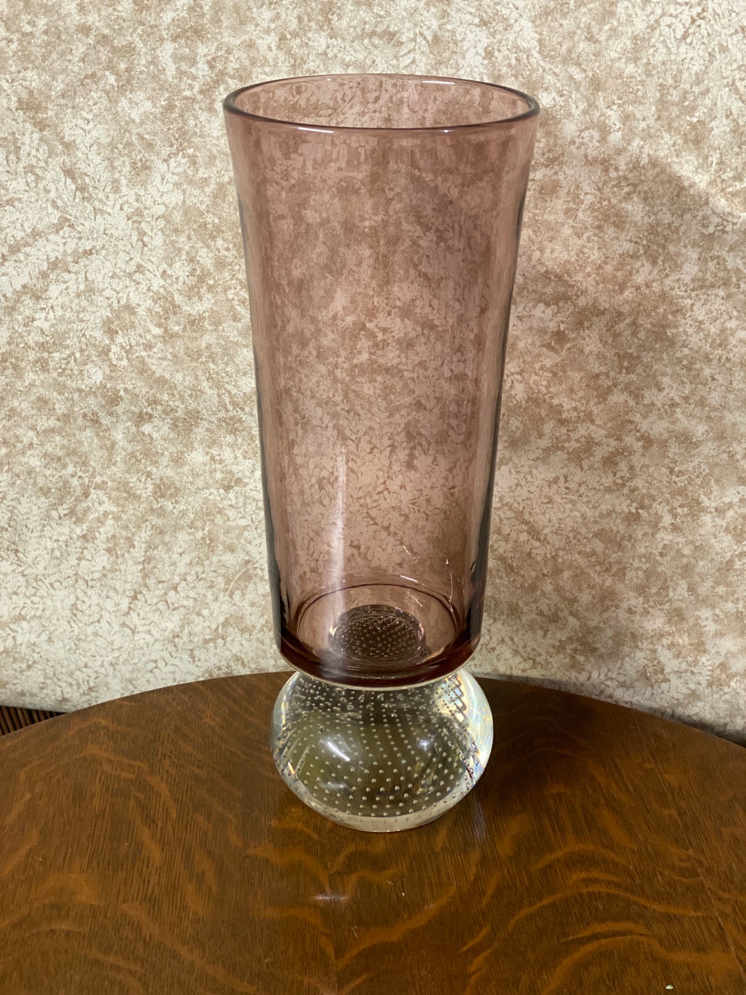 Erickson Large Amethyst Vase With Round Controlled Bubble Bottom 13 - Etsy