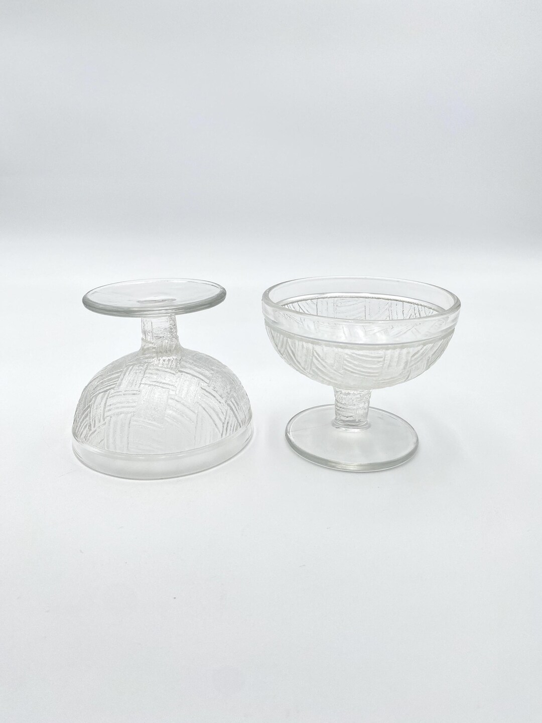 Vintage Pair of Ice Cream Sherbet Sorbet Footed Sundae Cups With a ...