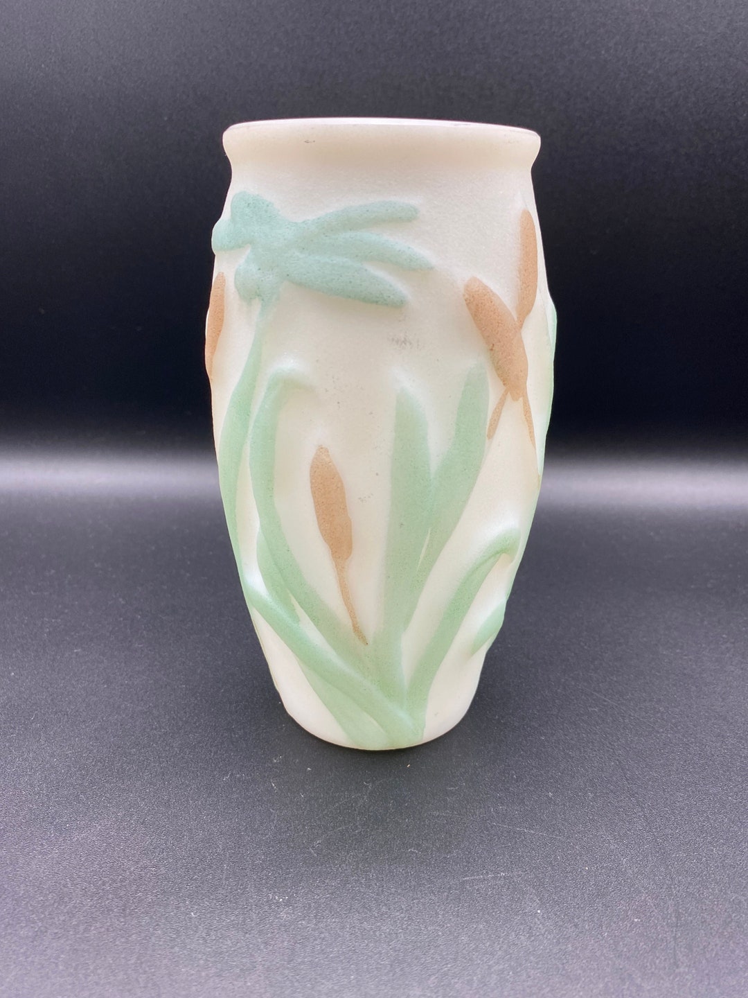 1920s-1930s Cattail and Dragonfly Vase Designed by Reuben Haley for ...