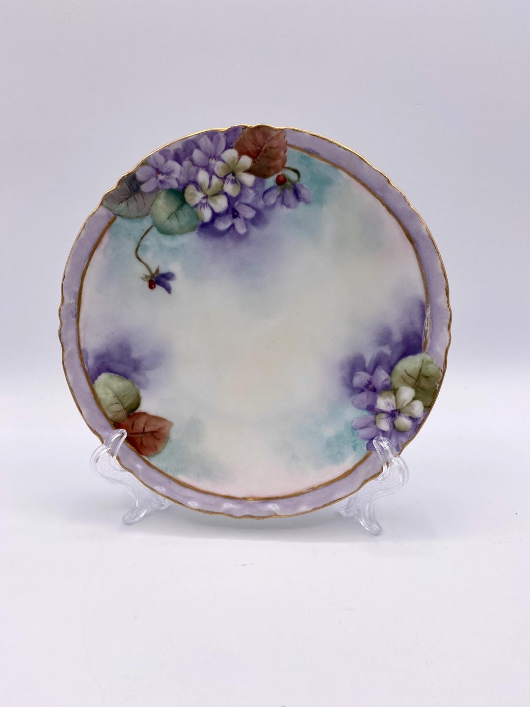 Violets Limoges Porcelain Plate Violets Pattern, Purple and Blue ...
