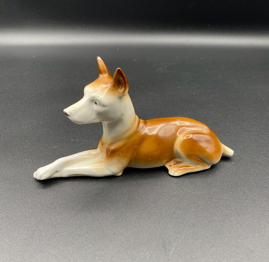 Great Dane Ceramic Dog Figurine Germany, Brown and White Dog Figure - Etsy