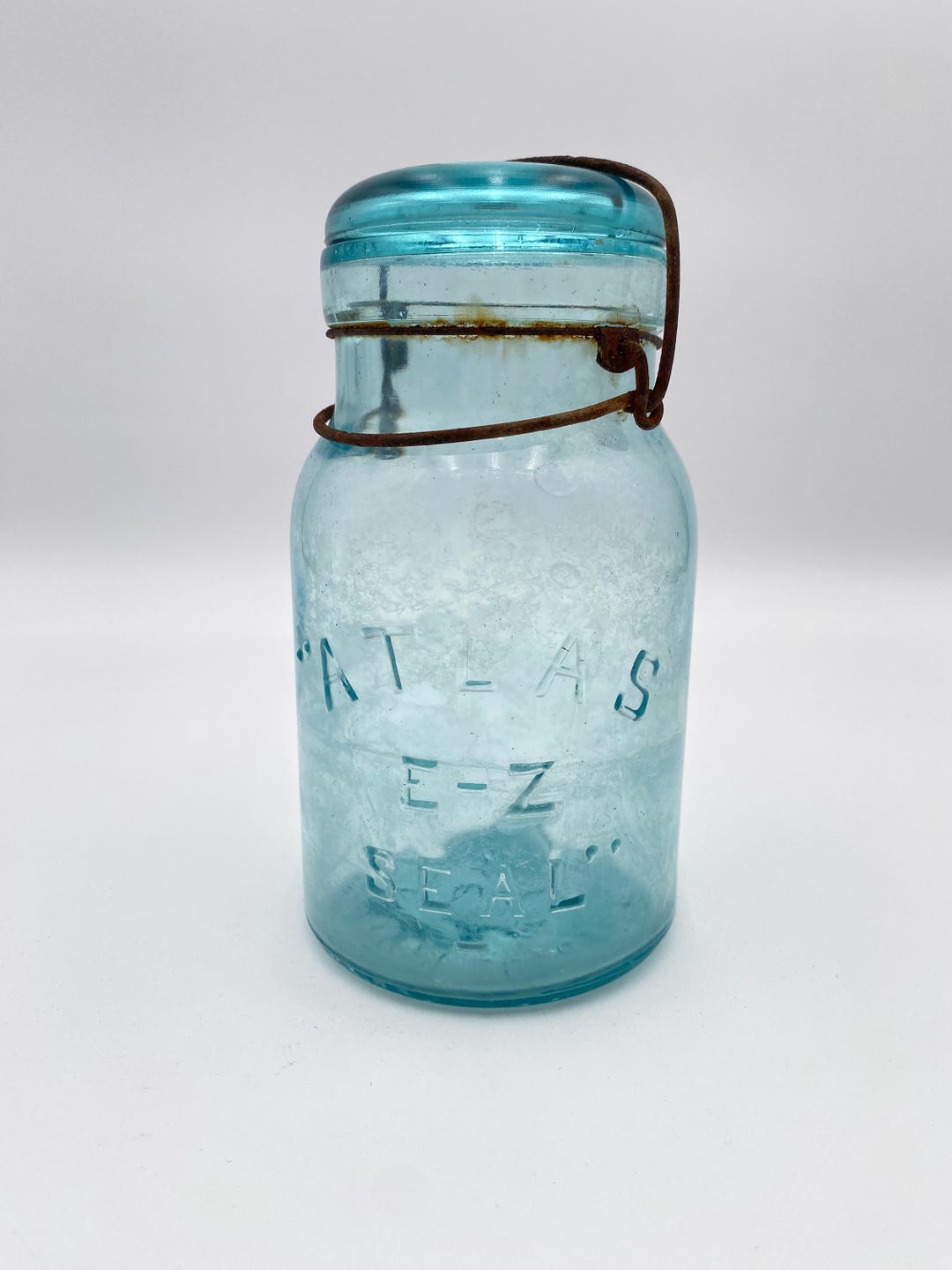 Teal Glass Atlas E-Z Seal Canning Jar With Lid - Etsy