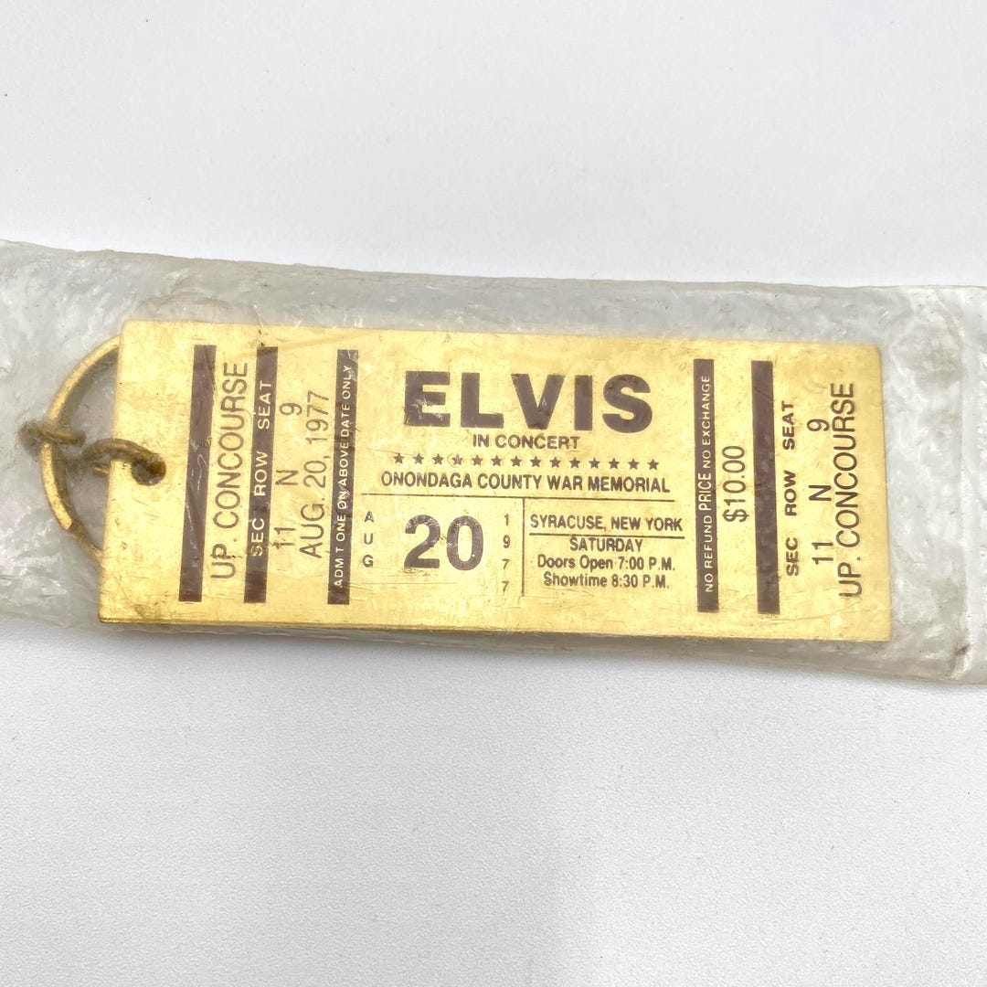 Elvis Commemorative Metal Concert Ticket August 1977 - Etsy