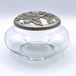 Vintage Potpourri or Trinket Dish With Pewter Lid Decorated With ...