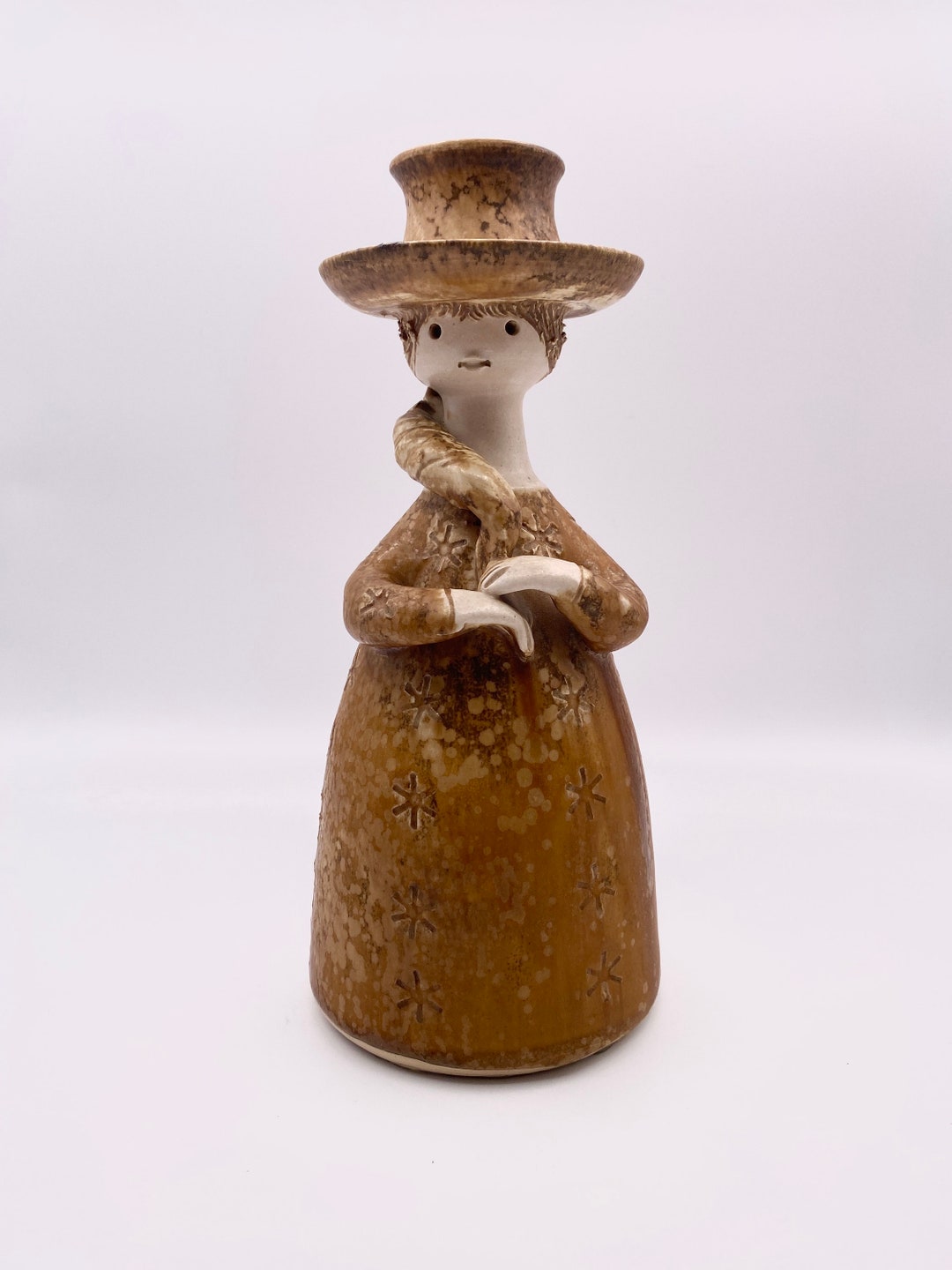 Lady Figural Pottery Form Candle Holder by Gotland Weigel of Western ...