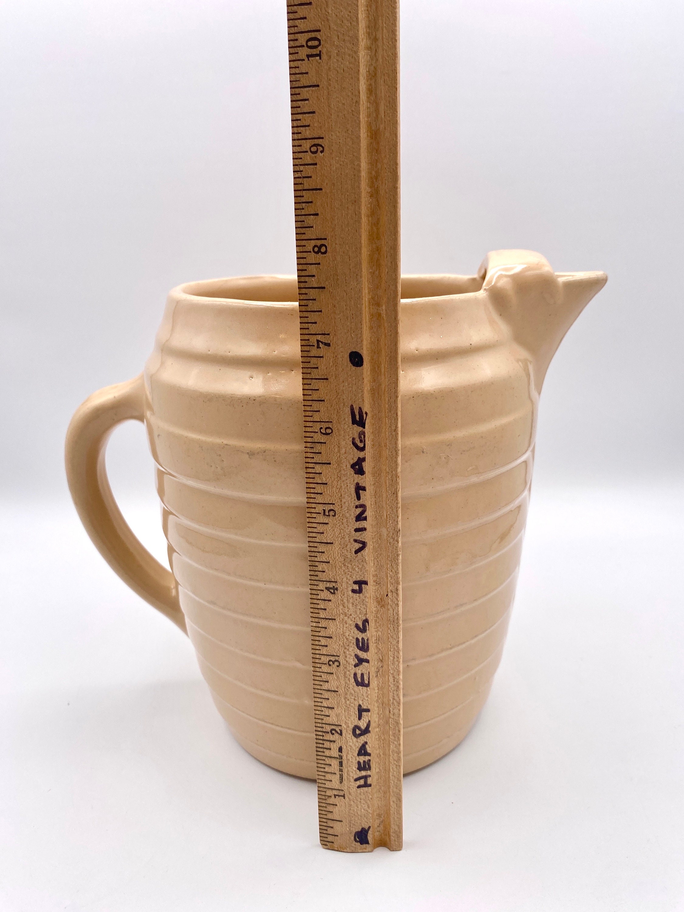 Antique Beehive Pitcher With Ice Lip Made in USA, Art Deco, 1930s ...