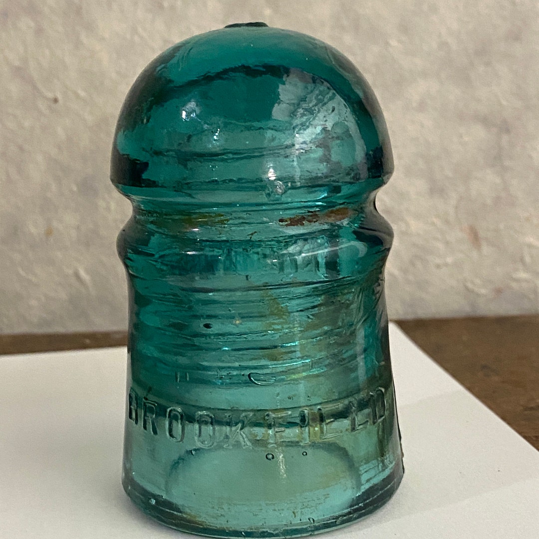 Beehive Glass Insulator Brookfield Green/aqua No. 8 Upcycle and Use for ...