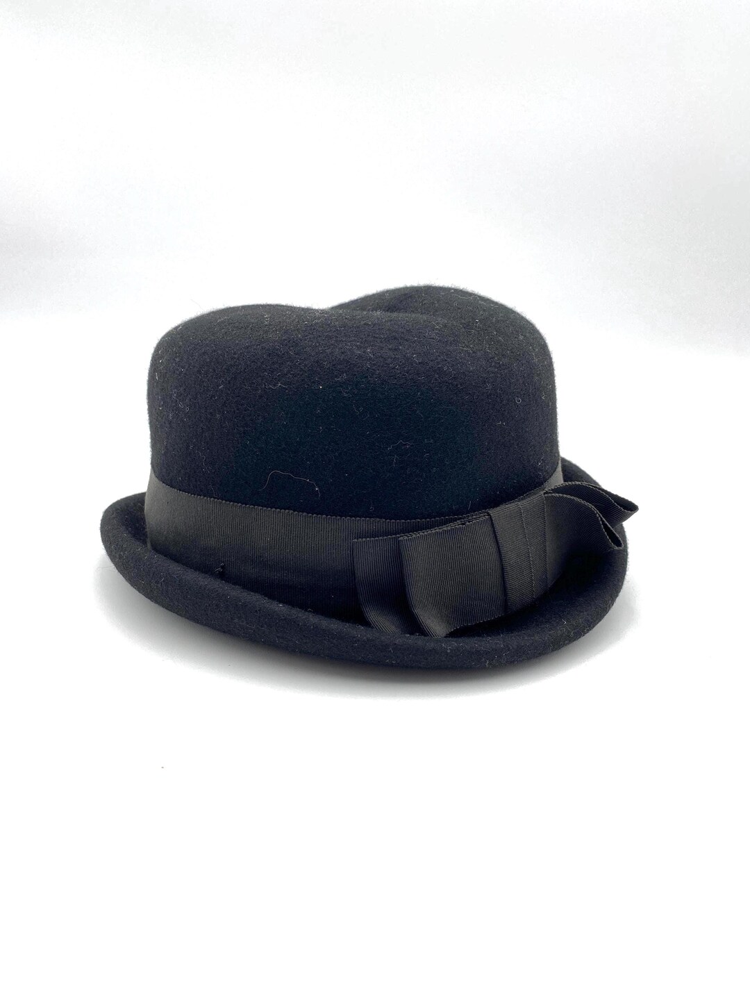 Henry Pollack Glenover Black 100% Wool Hat With Black Grosgrain Ribbon ...