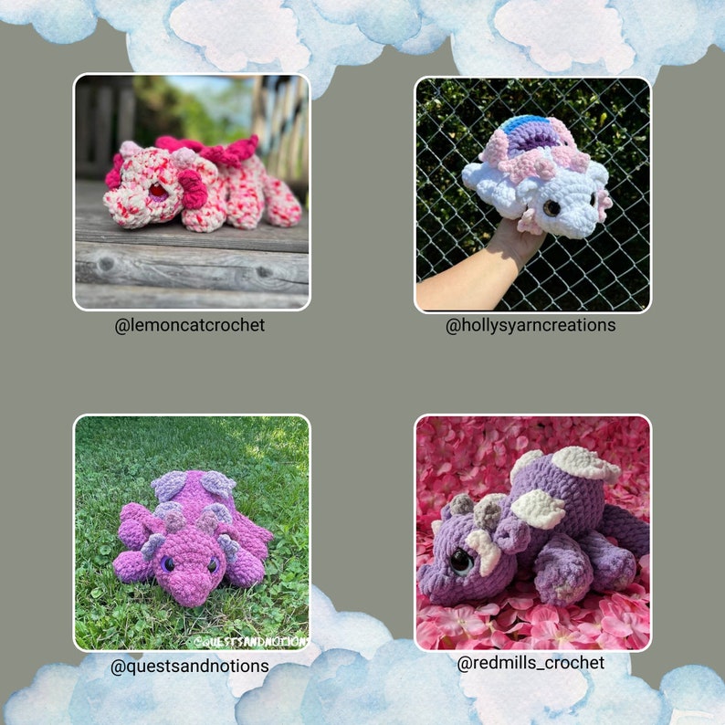Nimbus the Cloud Dragon Crochet Pattern PDF ONLY - Etsy