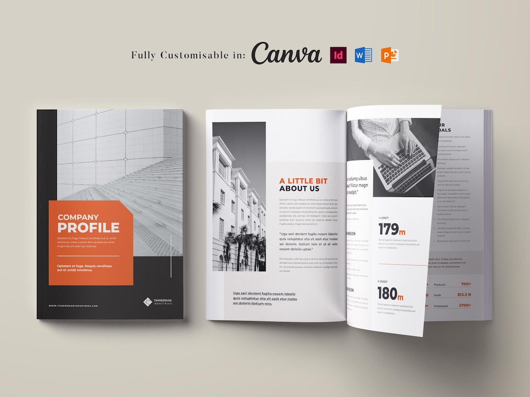 Company Profile Template: Business Brochure Design (indesign, Canva ...