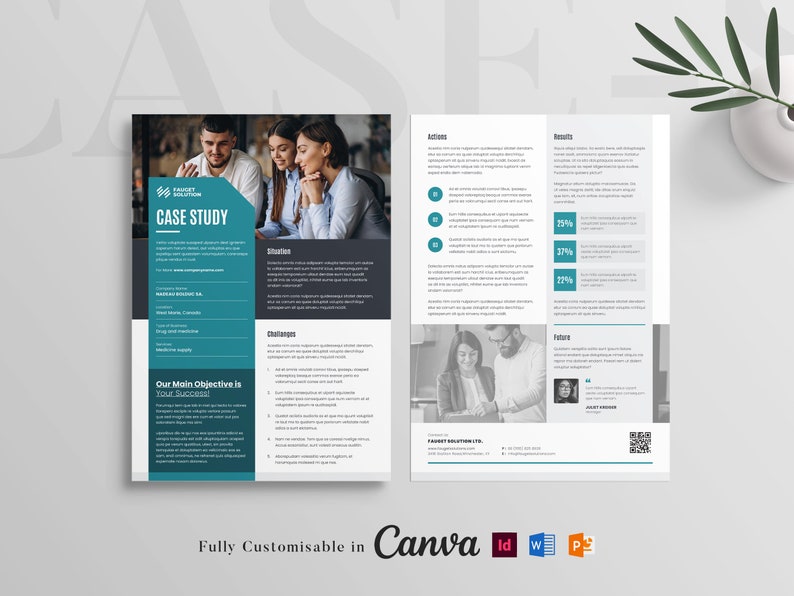 Case Study Template, Canva Template, MS Word Template, PPT, Custom ...