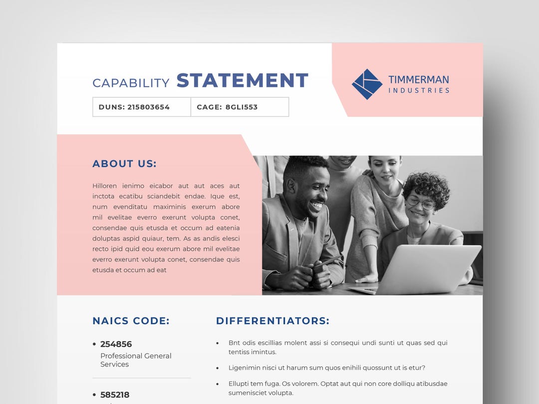 Corporate Capability Statement Template: Business Marketing Design (A4 ...