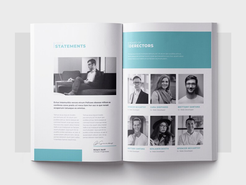 Annual Report Template: Corporate Report, Project Study, (canva, Word ...