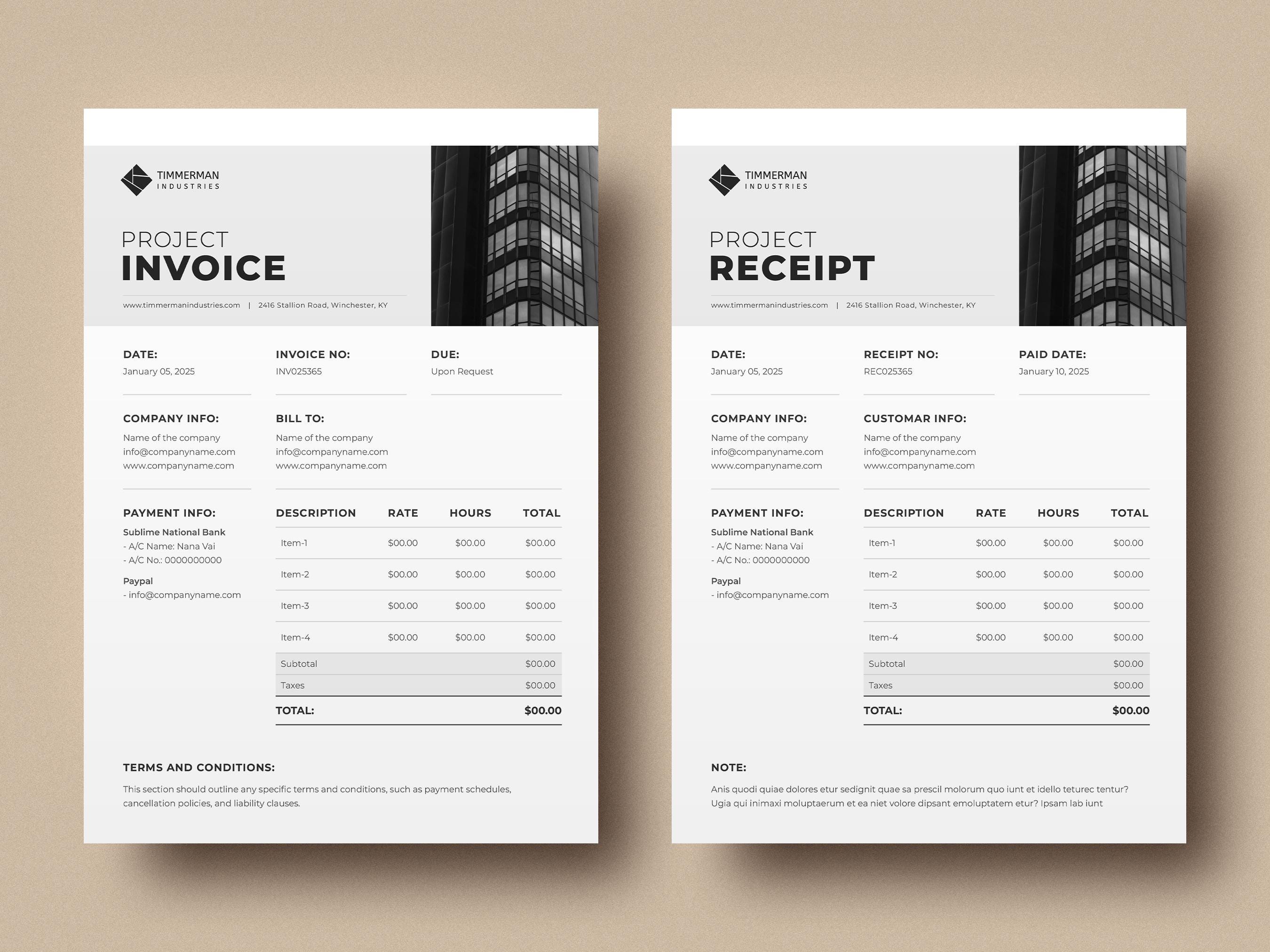 Business Proposal Template Bundle: Invoice, Receipt, MS Word, Canva - Etsy