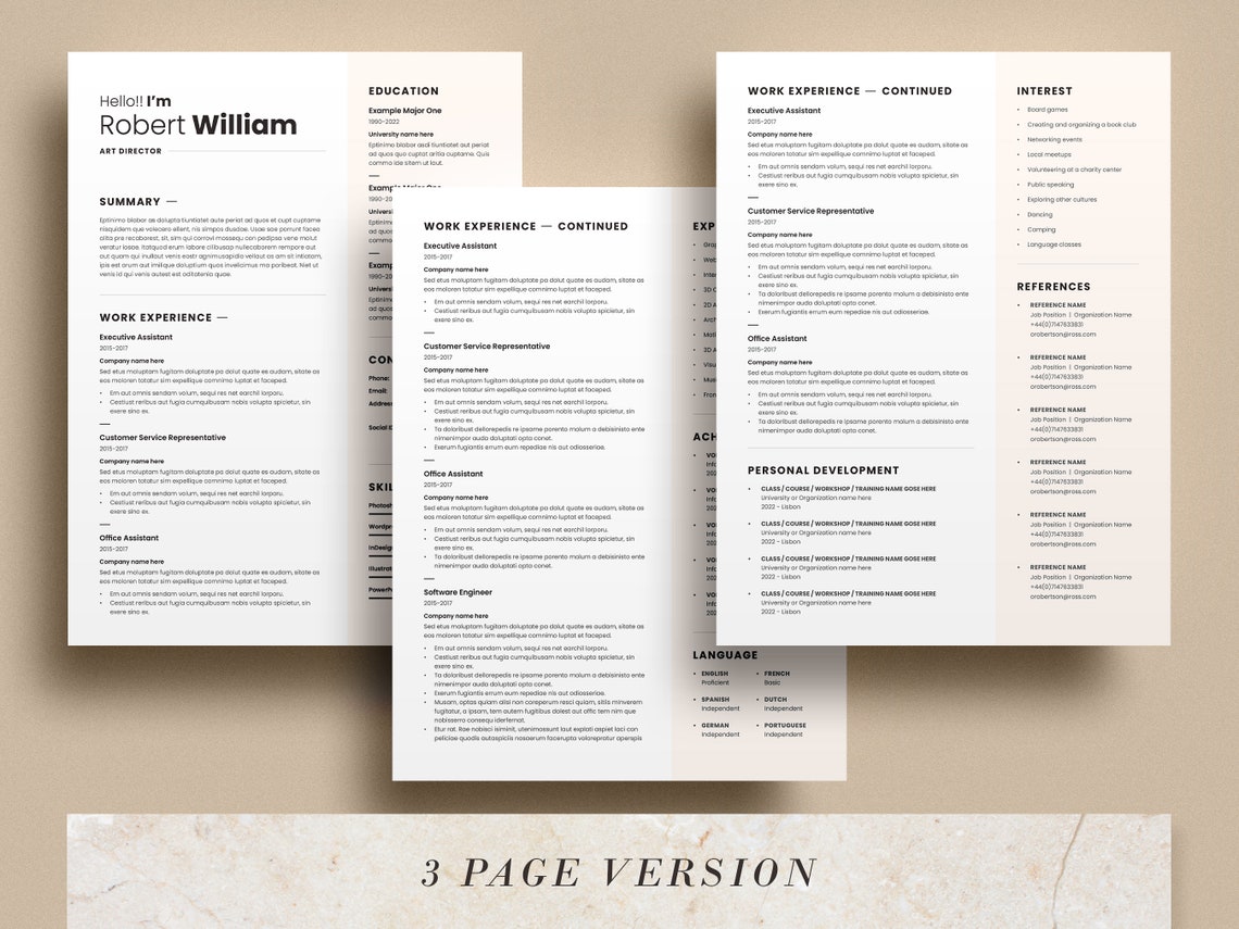 CV Template, Resume Template, Professional Resume, Executive Resume ...