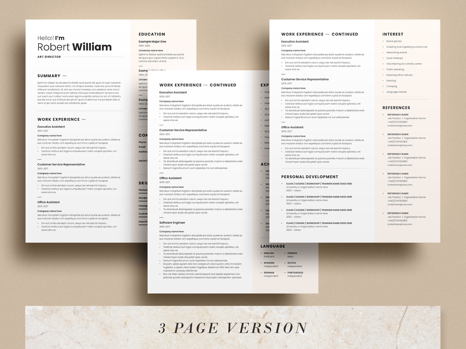 CV Template, Resume Template, Professional Resume, Executive Resume ...