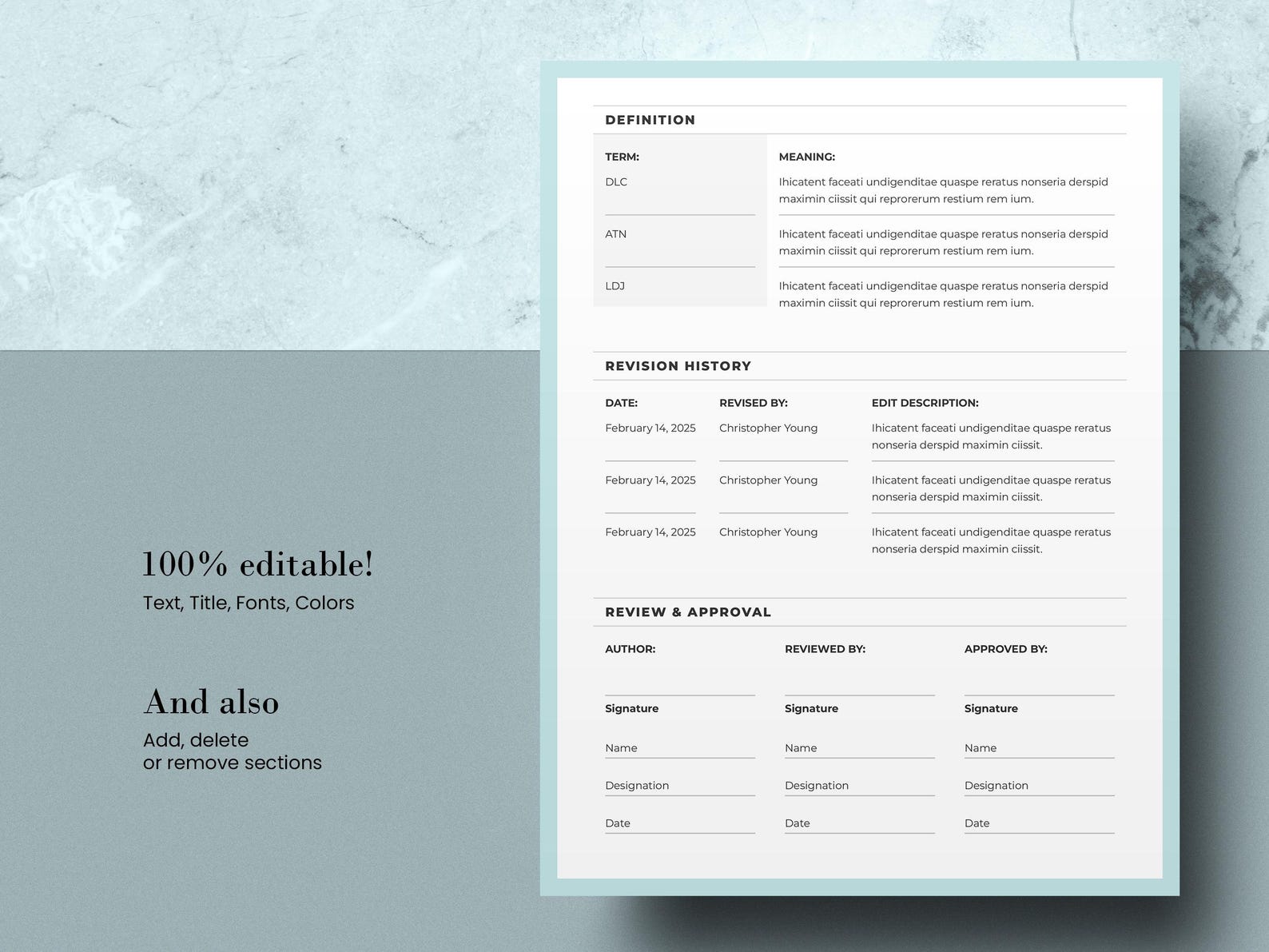 Standard Operating Procedure Template, SOP Template, Project Plan ...