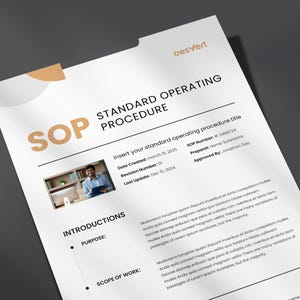 Editable SOP Template: Standard Operating Procedure (A4 & US Letter) - Etsy