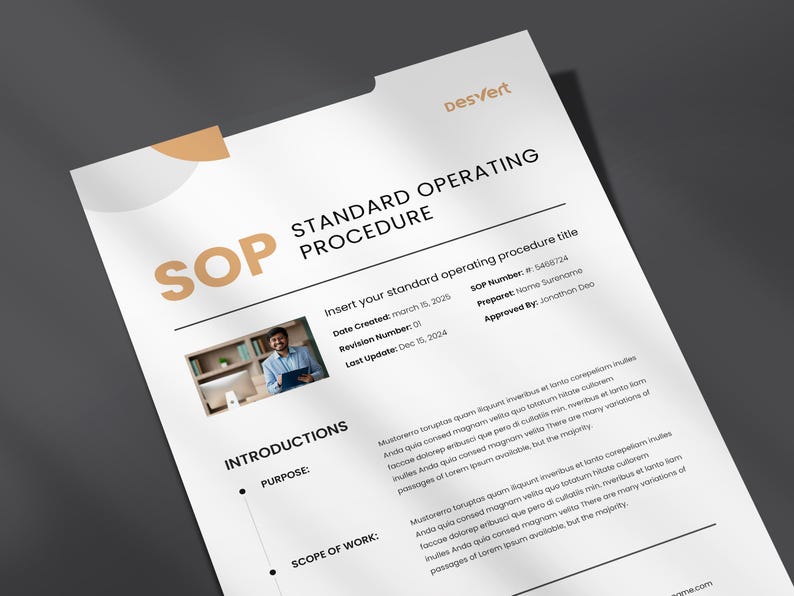 Editable SOP Template: Standard Operating Procedure (A4 & US Letter) - Etsy