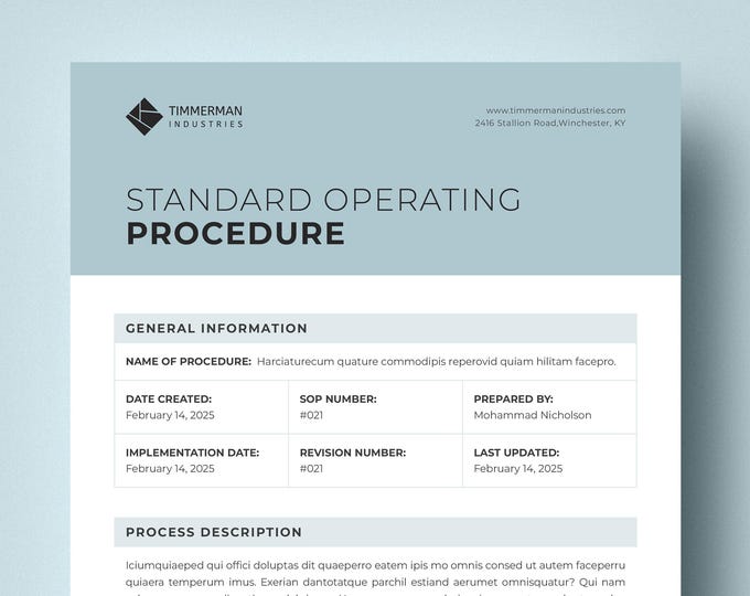 2025 Standard Operating Procedure Template | Professional SOP Template ...