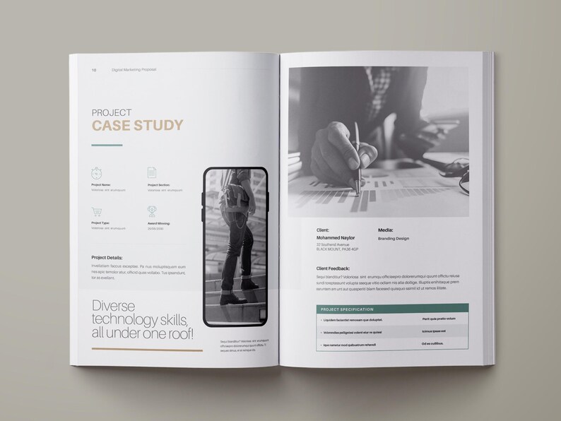 Professional Business Proposal Template: 16-page MS Word, Canva ...