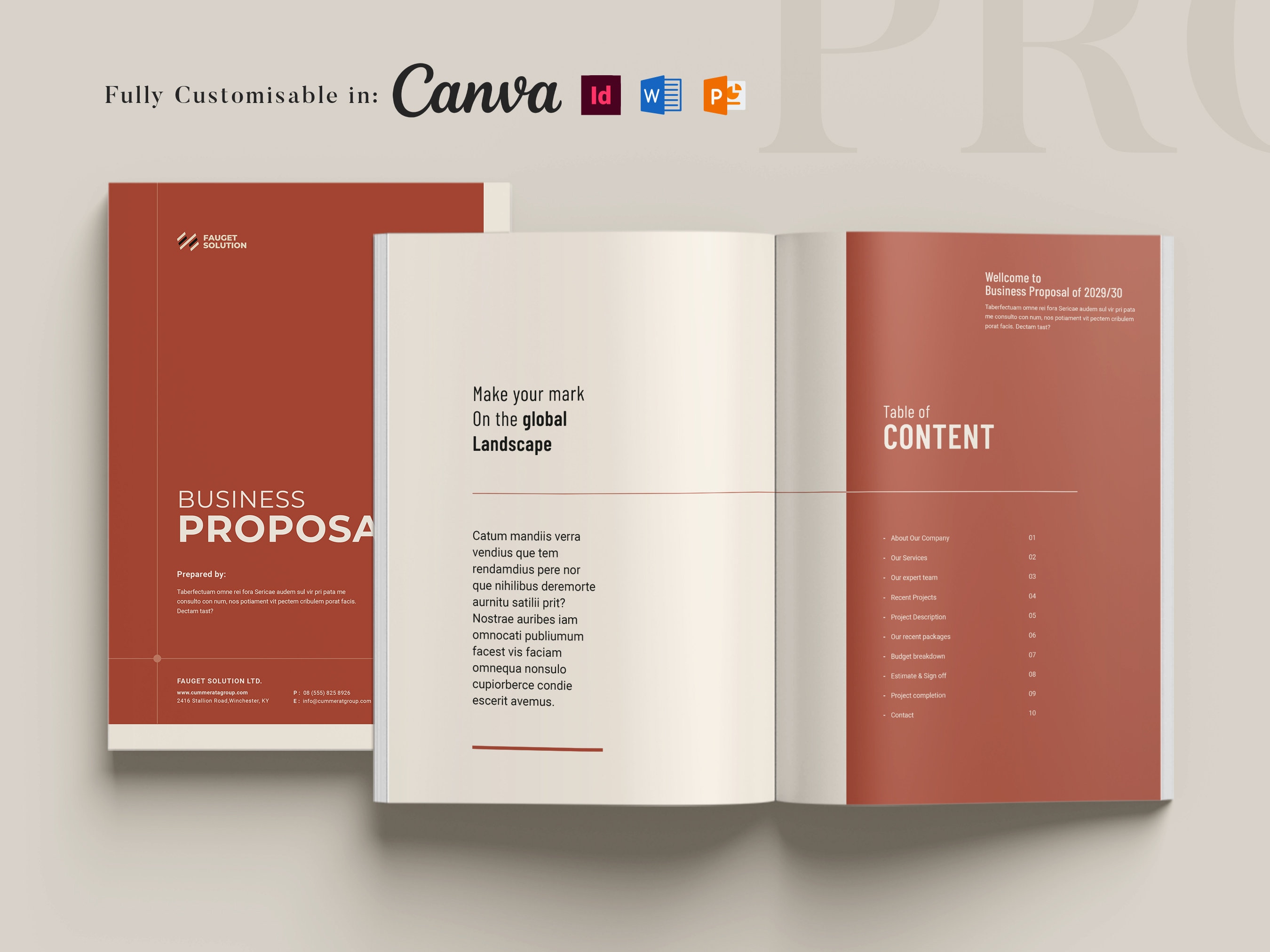 Business Proposal Template Design Ms Word Template Marketing Proposal