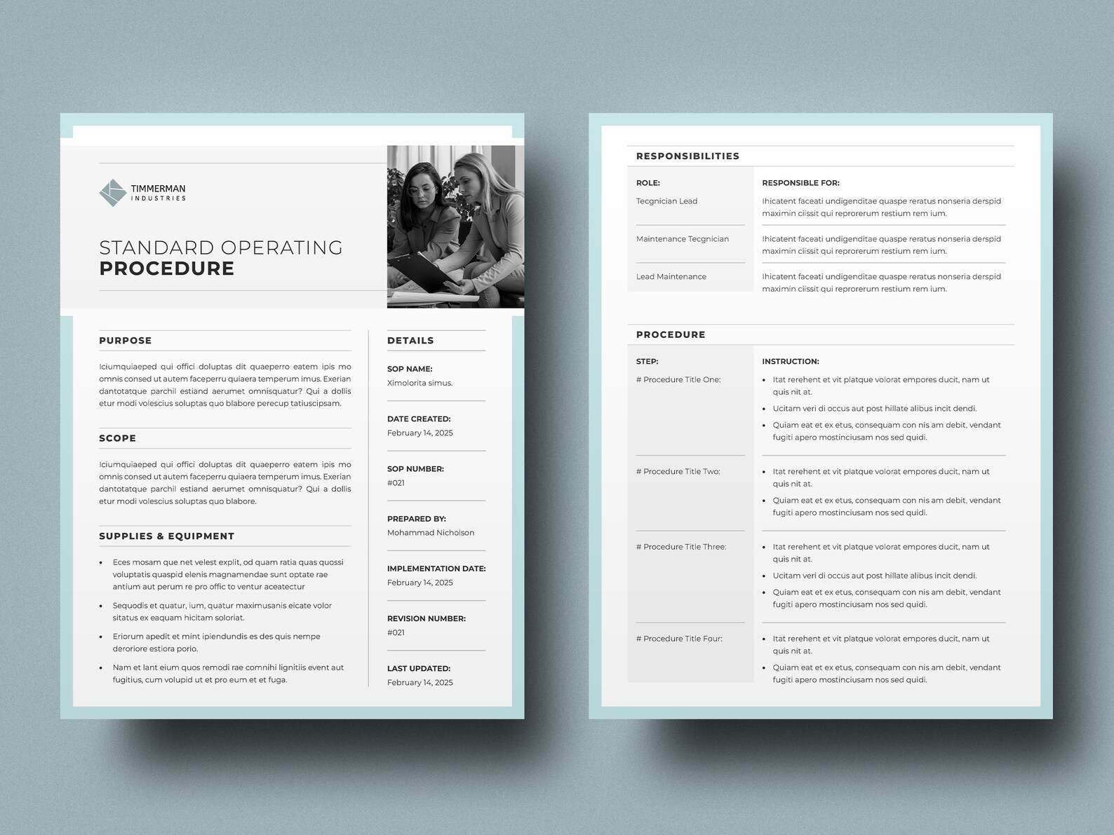 Standard Operating Procedure Template, SOP Template, Project Plan ...