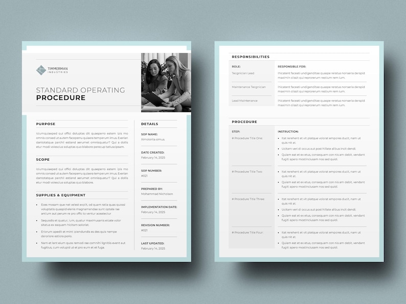 Standard Operating Procedure Template, SOP Template, Project Plan ...