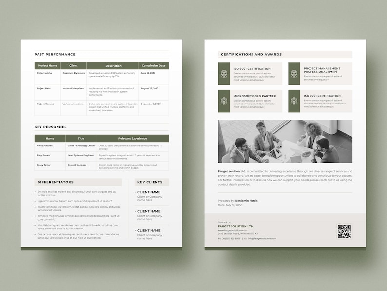 Capability Statement Template, Business Capability Statement Design ...